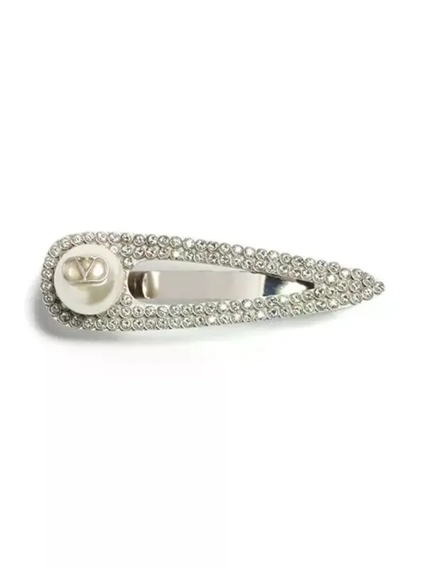 Valentino Garavani Vlogo Signature Hair Clip - Silver