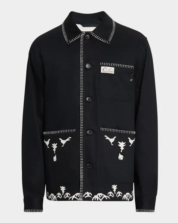 Scotch & Soda Embroidered Cotton-blend Worker Jacket
