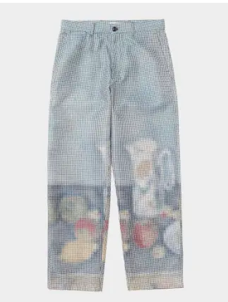 VOWELS Jacquard Baggy-fit Work Pants