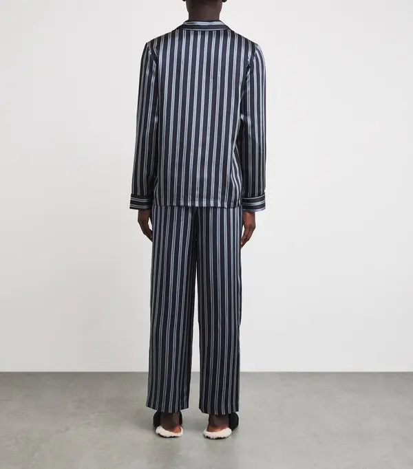 Derek Rose Silk Stripe Brindisi Pyjama Set