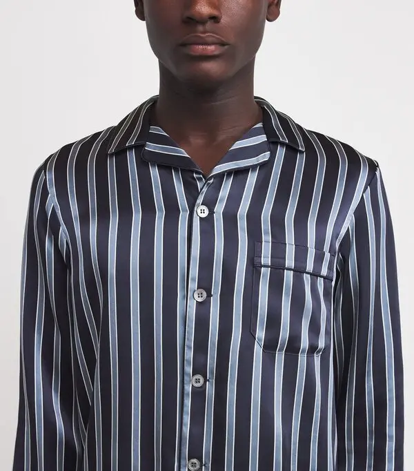 Derek Rose Silk Stripe Brindisi Pyjama Set