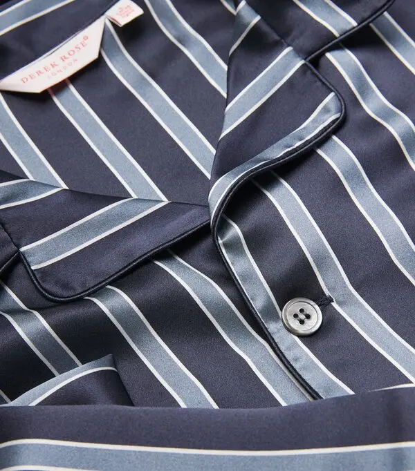 Derek Rose Silk Stripe Brindisi Pyjama Set