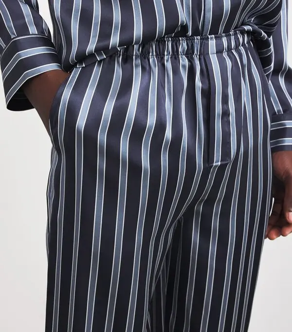 Derek Rose Silk Stripe Brindisi Pyjama Set