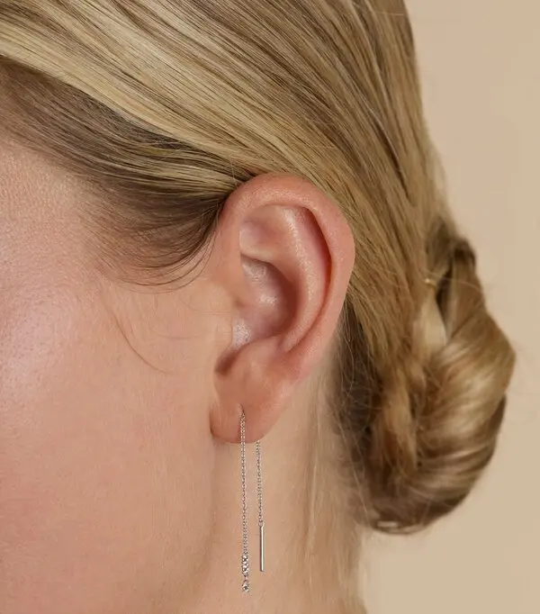 ASTRID & MIYU Rhodium-plated Crystal Drop Earrings