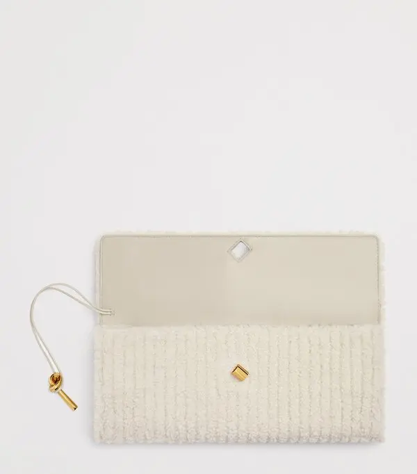 Bottega Veneta Shearling Andiamo Clutch - Neutral