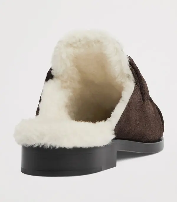 Bottega Veneta Suede-shearling Astaire Mules