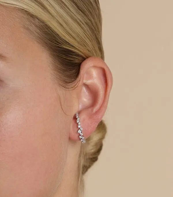 ASTRID & MIYU Rhodium-plated Crystal Stud Earrings - Silver