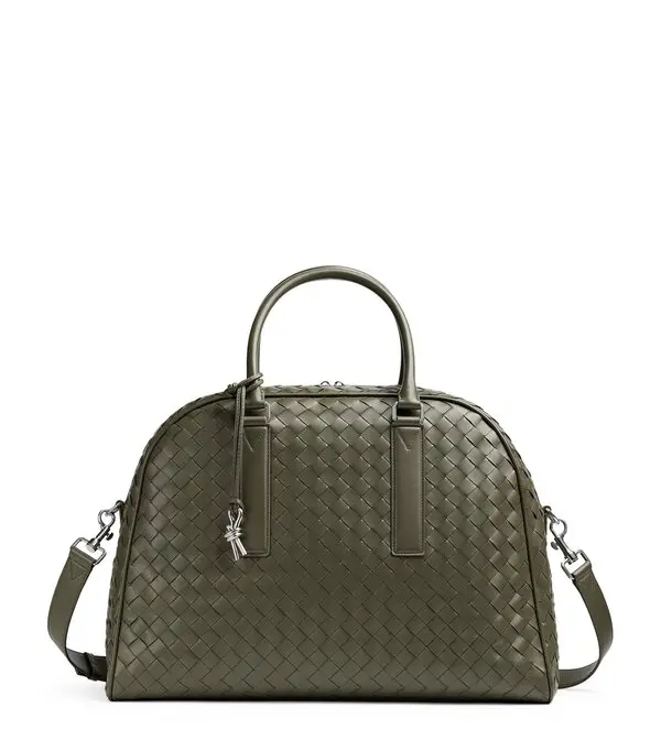 Bottega Veneta Leather Intrecciato Getaway 24 Ore Travel Bag - Green