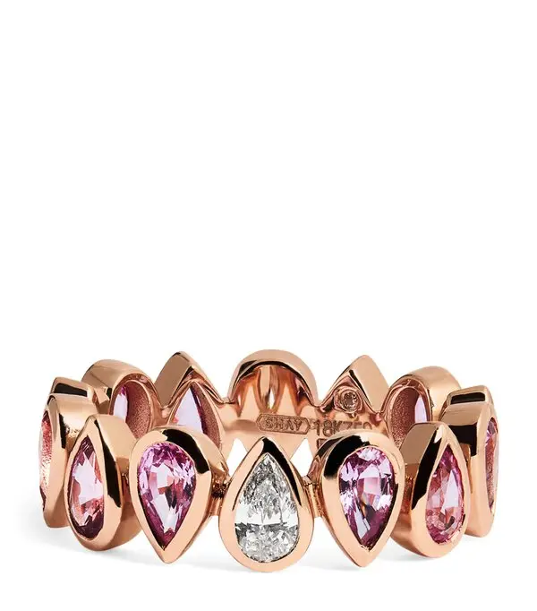 Shay And Sapphire Eternity Ring - Rose Gold