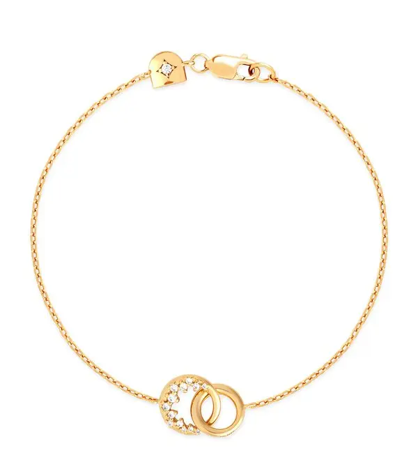 ASTRID & MIYU Spiral Crystal Orbit Pendant Bracelet - Gold