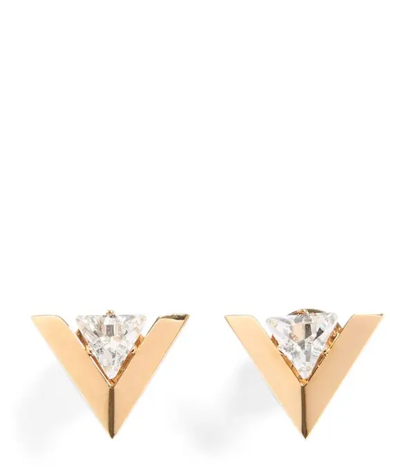 Valentino Garavani Je Les V Logo Stud Earrings - Gold