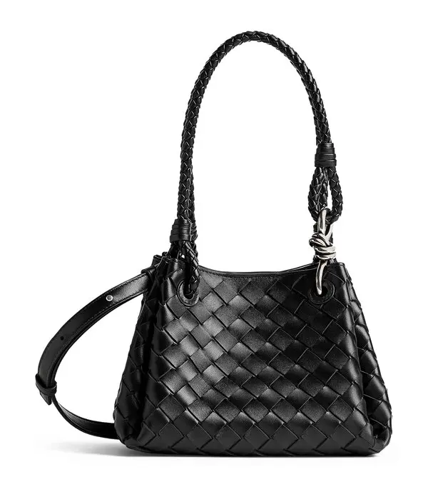 Bottega Veneta Small Leather Parachute Shoulder Bag - Grey