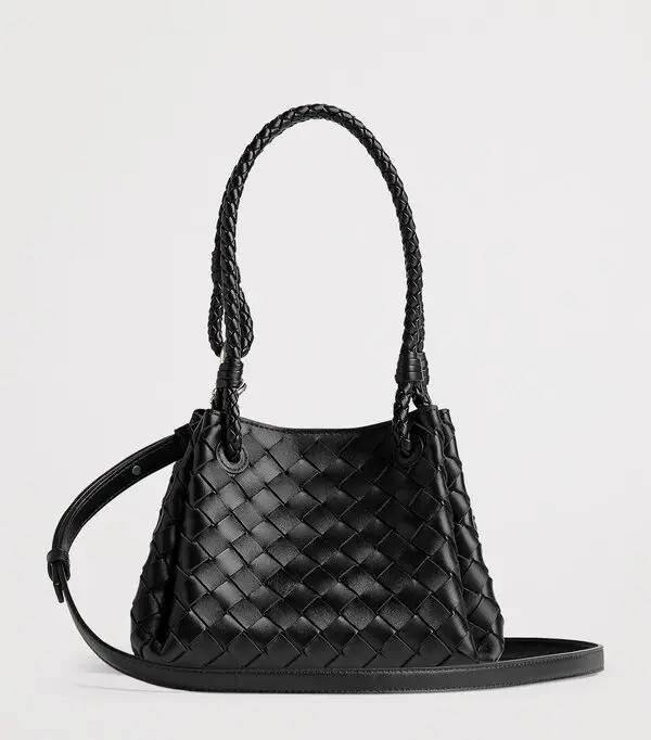 Bottega Veneta Small Leather Parachute Shoulder Bag - Grey