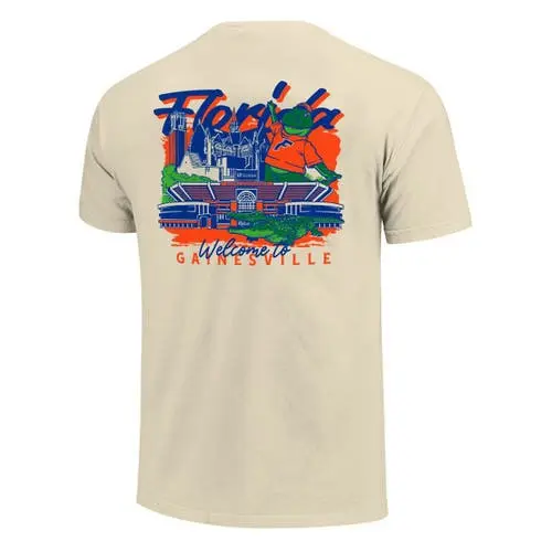 IMAGE ONE Florida Gators Comfort Colors Hand-drawn Campus Stack T-shirt