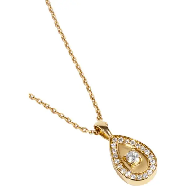 ZARUX Grace Teardrop Diamond Necklace - Yellow Gold