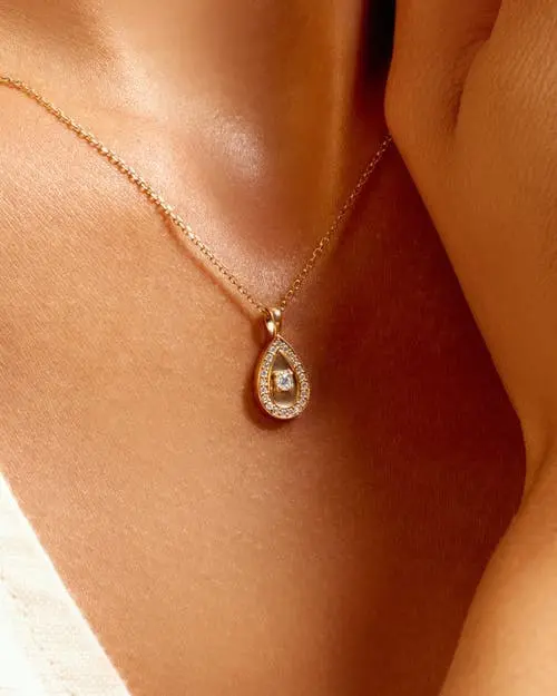 ZARUX Grace Teardrop Diamond Necklace