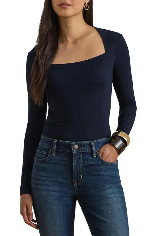 Ralph Lauren Stretch Jersey Square Neck Top