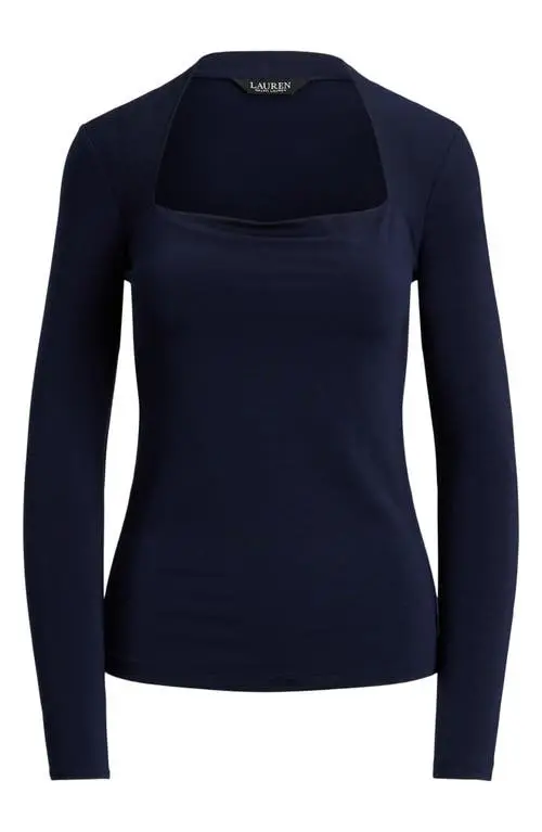 Ralph Lauren Stretch Jersey Square Neck Top