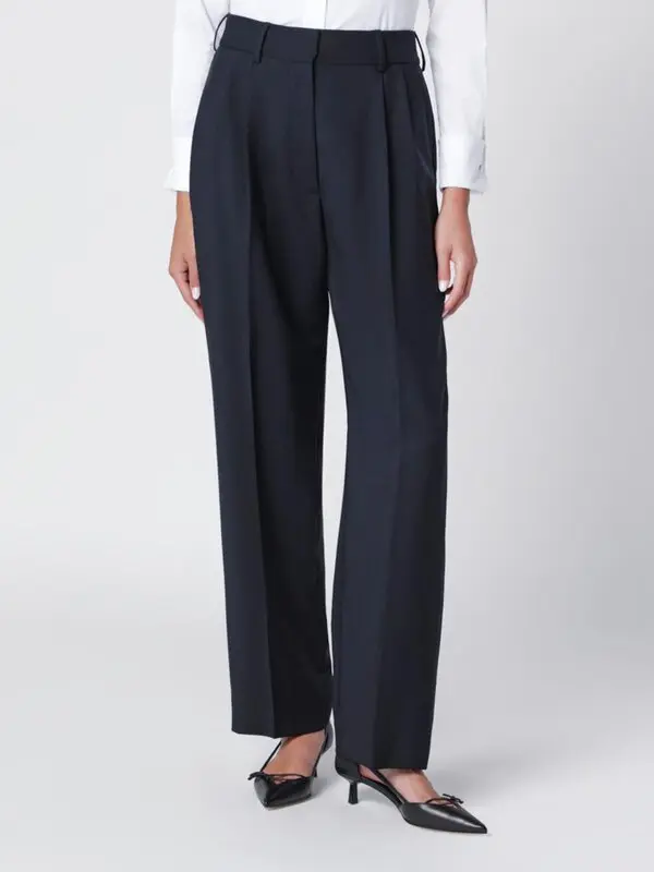BLAZÉ MILANO Twill Palazzo Trousers - Blue