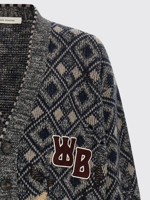 WALES BONNER Argyle Knit Cardigan - Multicolor