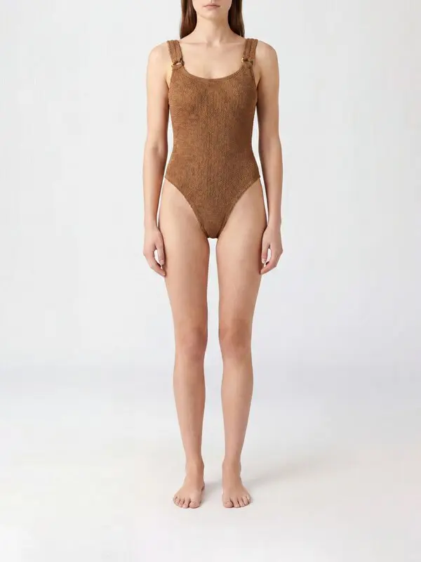 Hunza G Textured One-piece Swimsuit - Beige