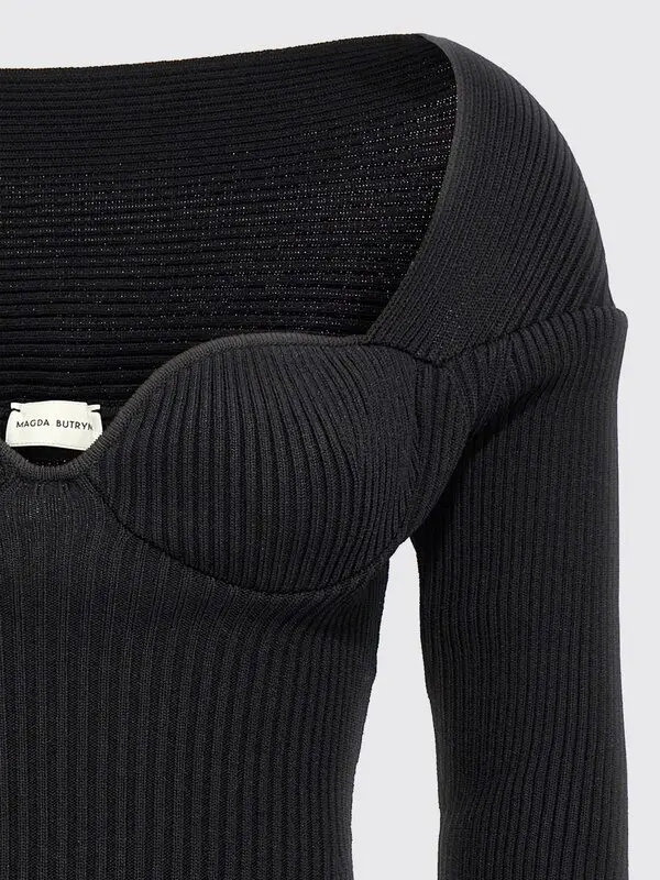 Magda Butrym Ribbed Knit Corset Top