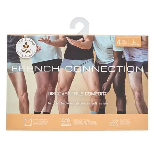 French Connection 4-pack Boxer Brief - Black