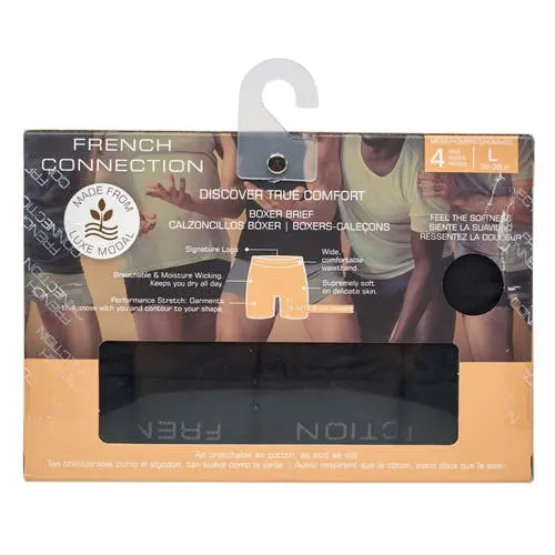 French Connection 4-pack Boxer Brief - Black