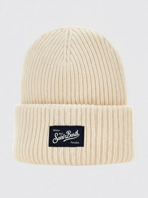 MC2 SAINT BARTH Ribbed Beanie - White