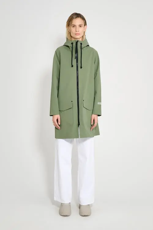 Stutterheim Mosebacke Patch Matte Raincoat - Dry Green