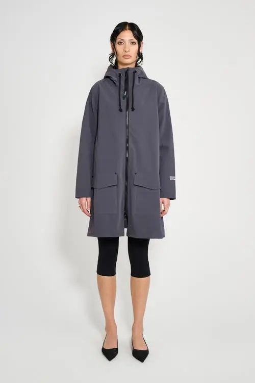 Stutterheim Mosebacke Patch Matte Raincoat - Mystic Blue