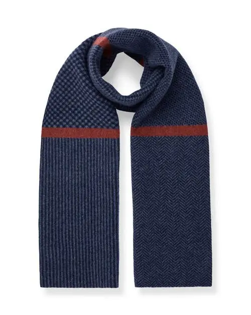 CELTIC & CO. Chevron Scarf - Navy