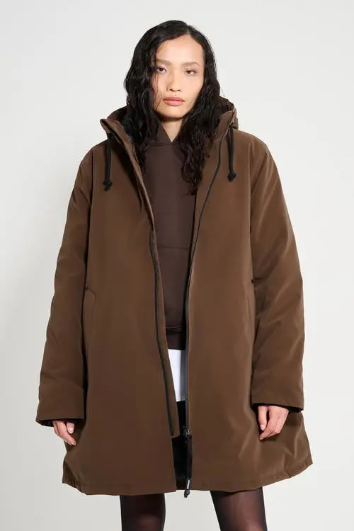 Stutterheim Mosebacke Winter Matte Coat - Dark Brown