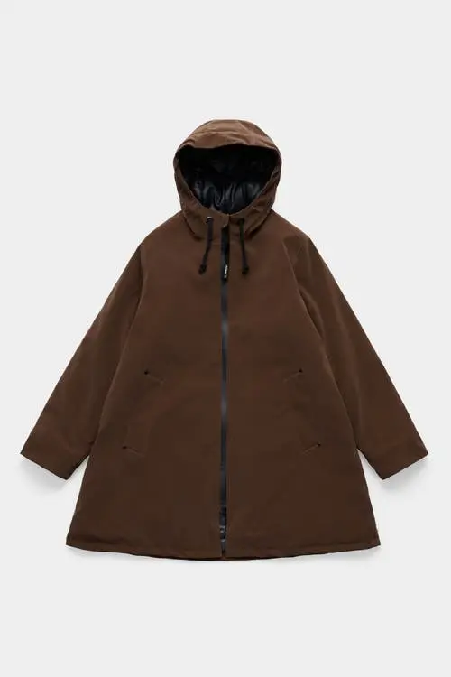 Stutterheim Mosebacke Winter Matte Coat - Dark Brown