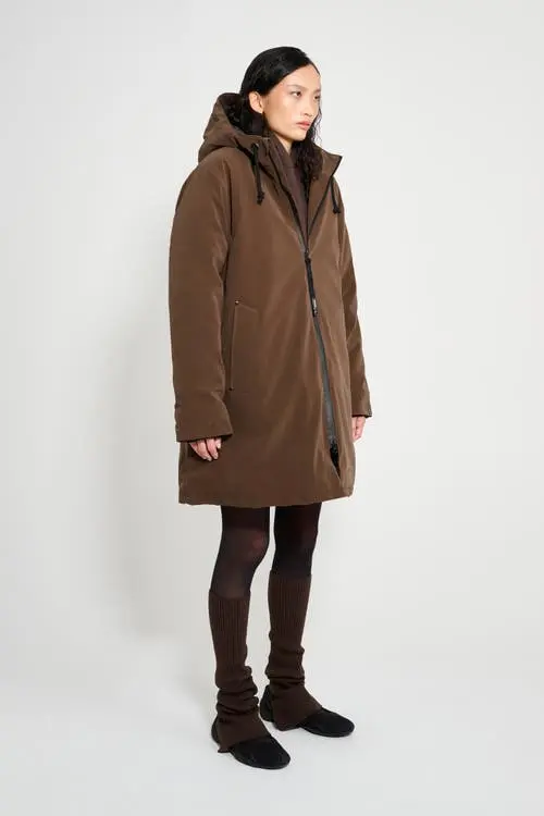 Stutterheim Mosebacke Winter Matte Coat - Dark Brown