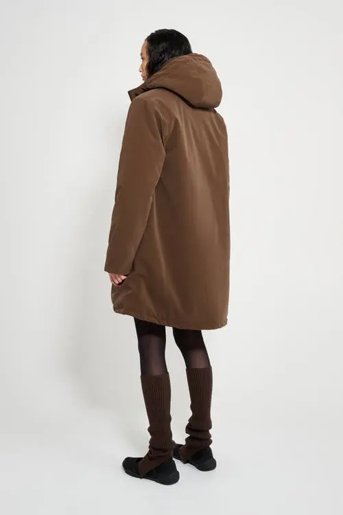 Stutterheim Mosebacke Winter Matte Coat - Dark Brown