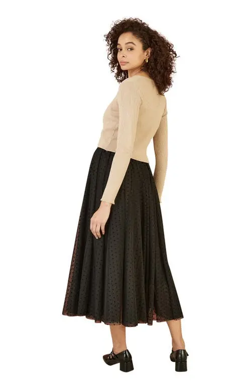 YUMI Metallic Rib Knit Bolero - Gold