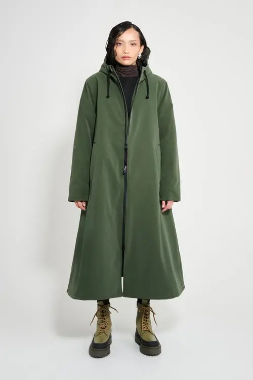 Stutterheim Mosebacke Long Matte Winter Coat - Green