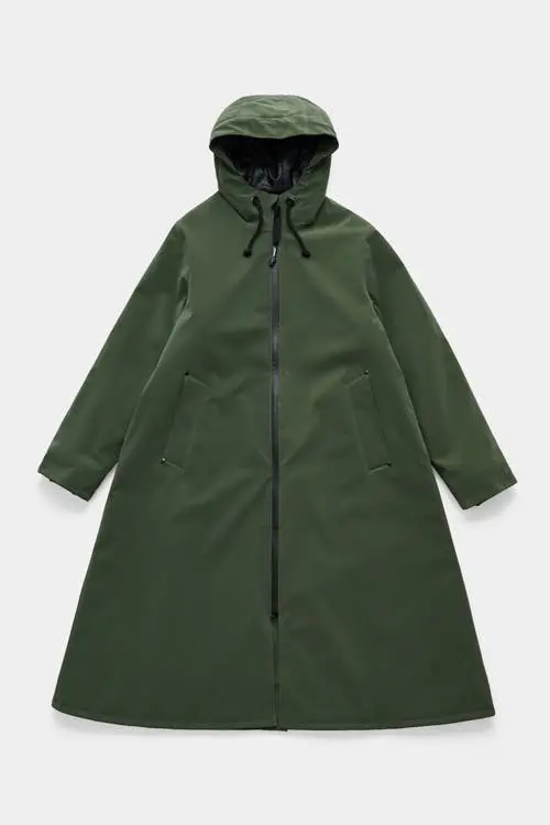 Stutterheim Mosebacke Long Matte Winter Coat - Green