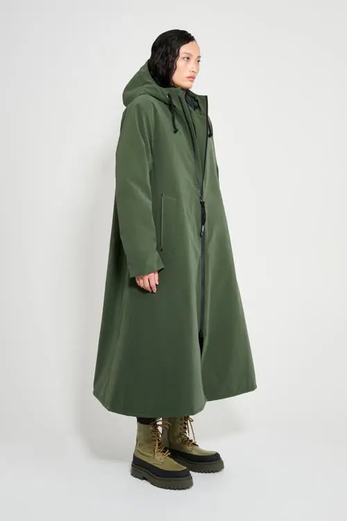 Stutterheim Mosebacke Long Matte Winter Coat - Green