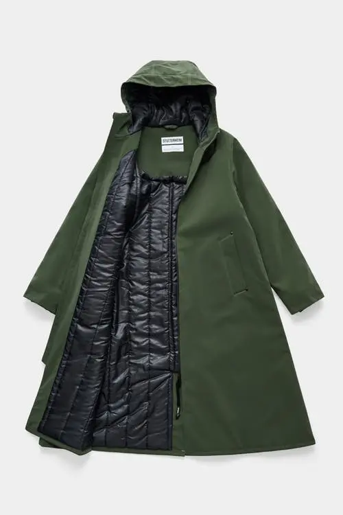 Stutterheim Mosebacke Long Matte Winter Coat - Green