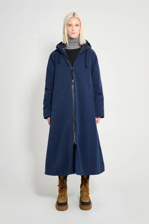 Stutterheim Mosebacke Long Matte Winter Coat - Navy