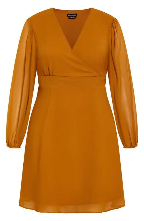 City Chic Dylan Long Sleeve Mini Dress
