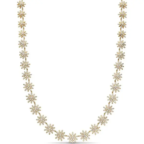 David Yurman Starburst Diamond Tennis Necklace - Gold