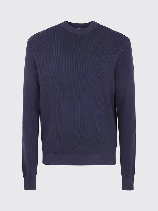 PEOPLE OF SHIBUYA Ribbed Crew Neck Sweater - Navy