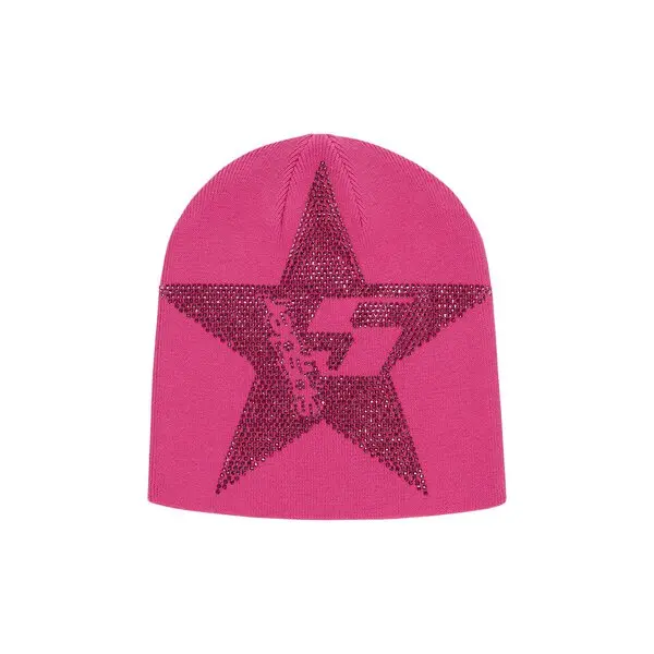 SP5DER Rhinestone Beanie - Pink