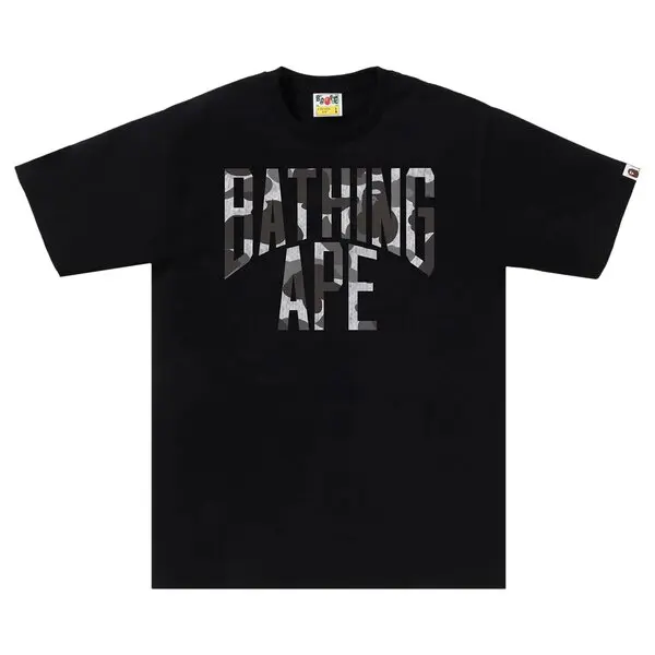 A BATHING APE Camo Nyc Logo Tee - Black