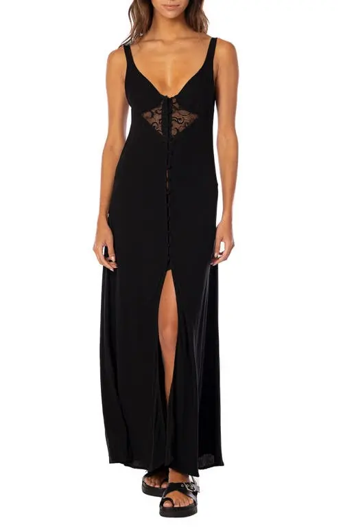 MAAJI Midnight Lace Inset Maxi Cover-up Dress - Black