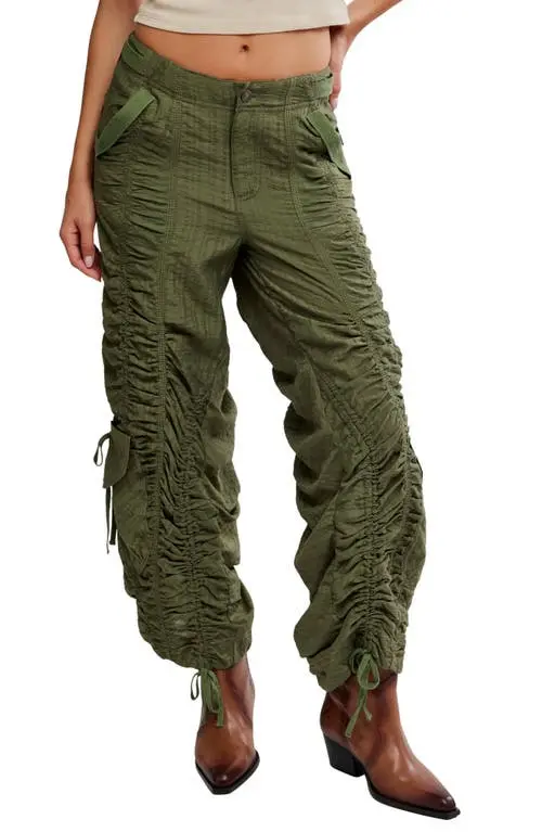 Free People Ruched Pants - Lichen