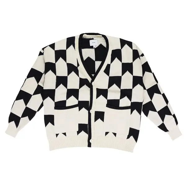 Rhude Chevron Checkered Knit Cardigan - Multicolor